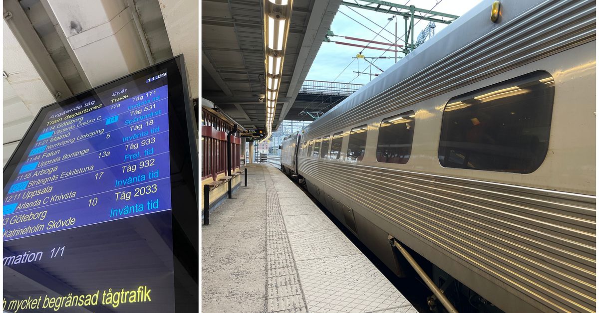 Tågen rullar igen efter tidigare stopp på Stockholms central | SVT Nyheter