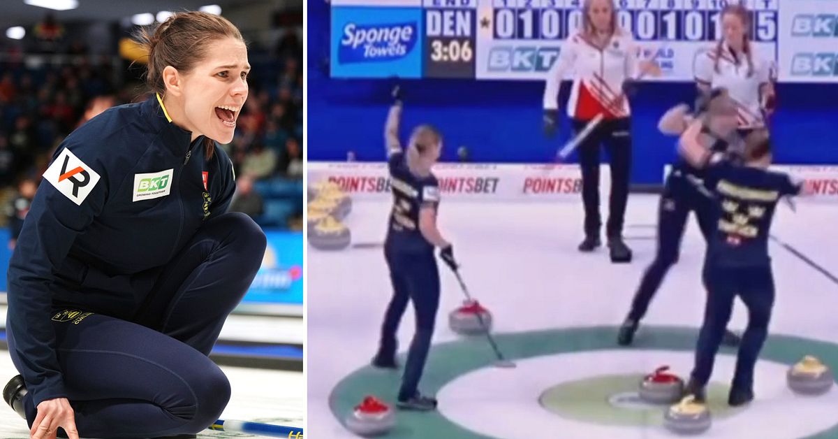 Rysare när Sverige slog Danmark i curling-VM | SVT Nyheter