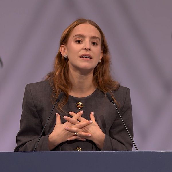 Fredspristagaren María Corina Machado höll pressträff i Oslo | SVT Nyheter