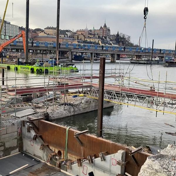 Slussen-bygget: Nu tar nya gång- och cykelvägen form | SVT Nyheter