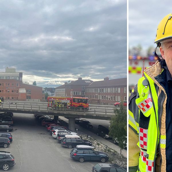 Lastbil och personbil i krock på Frösöbron | SVT Nyheter
