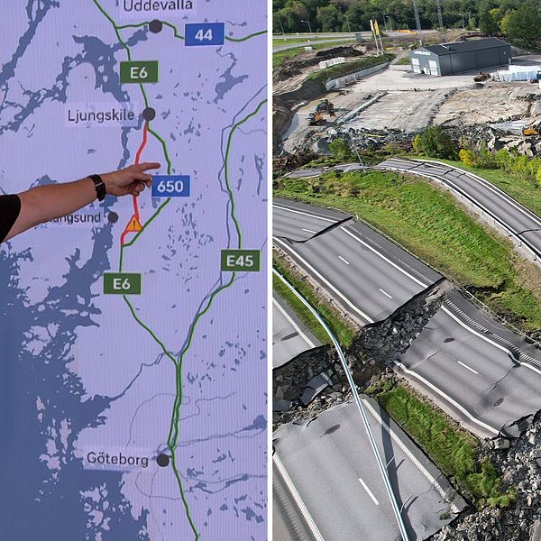Bild för bild: Drönarbilderna som visar skredet i Stenungsund | SVT Nyheter