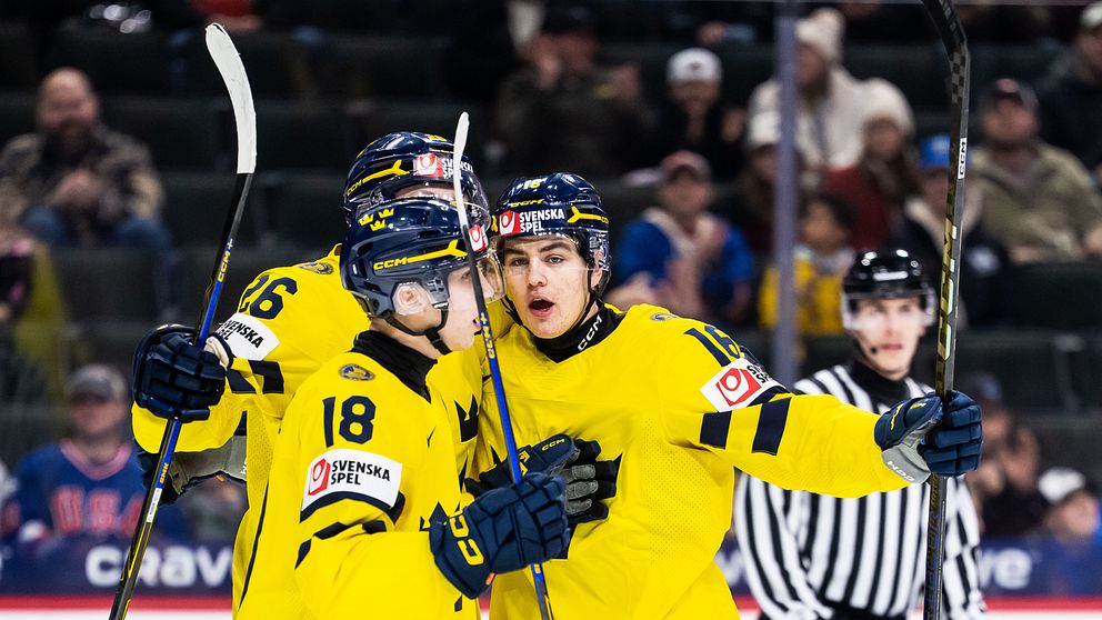 Ishockey: Ett besökarinlägg i ”Sverige ställs mot Slovakien i JVM ...
