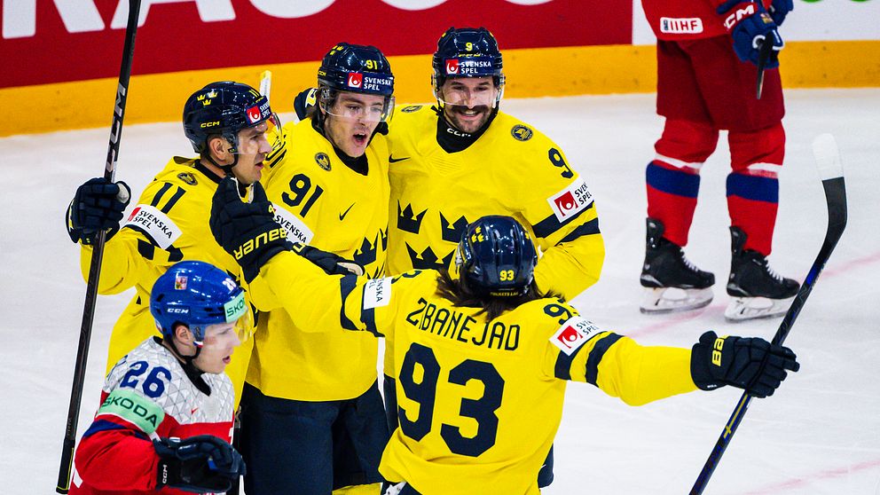 Ishockey: Tre Kronor slog Tjeckien i kvartsfinal – slåss om medaljerna | SVT Sport
