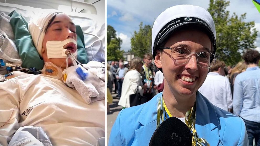 Jacqueline, 20, nära att dö i krasch – nu tar hon studenten | SVT Nyheter