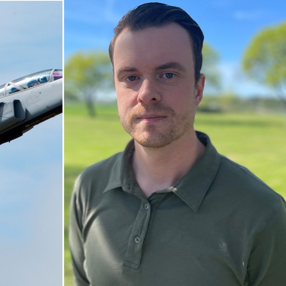 Jas Gripen tvingades nödlanda i Uppsala | SVT Nyheter