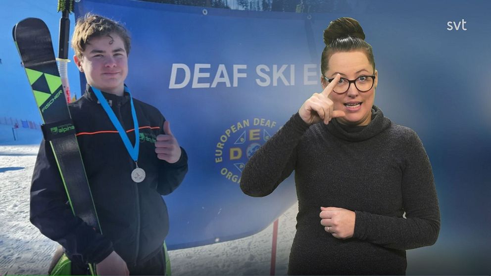 13-årige Liam tog två pallplatser i Deaf Ski Europacup | SVT Nyheter