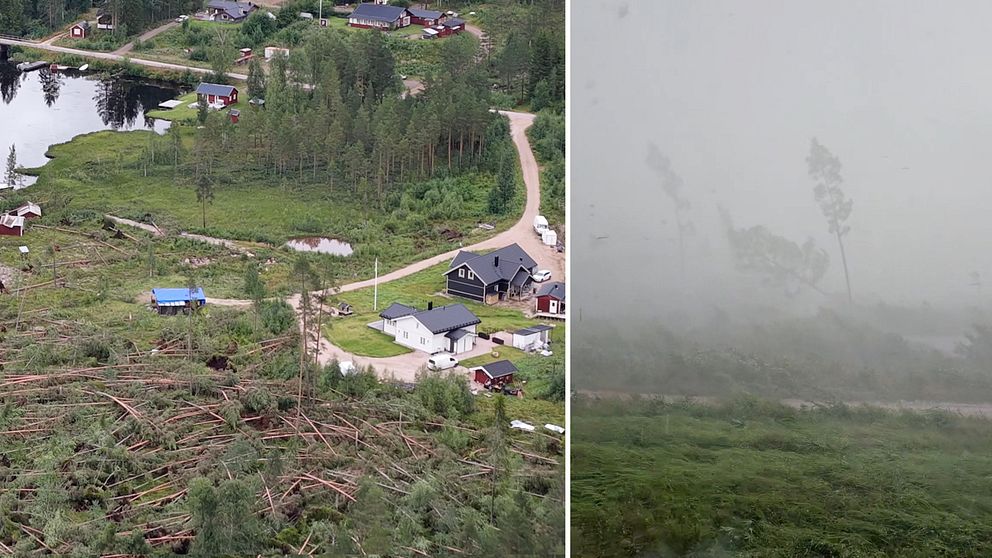 Se tromben dra fram utanför Kalix | SVT Nyheter