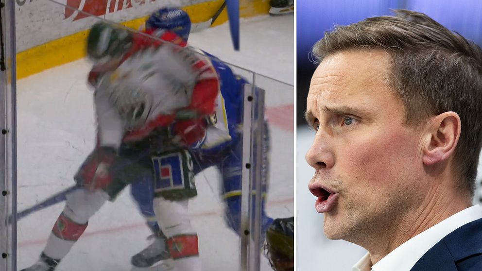 Ishockey: Roger Rönnberg rasar efter Malte Strömwalls matchstraff | SVT Sport
