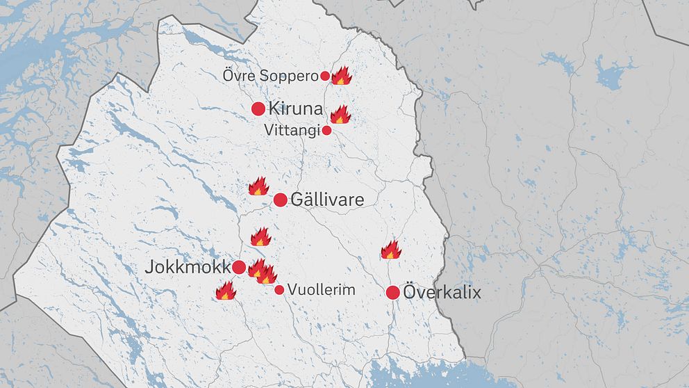 Flera skogsbränder i Norrbotten under söndagen | SVT Nyheter