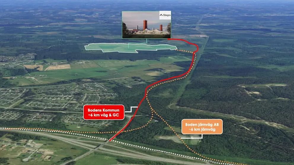 Här läggs Bodens nya järnväg till Stegra | SVT Nyheter