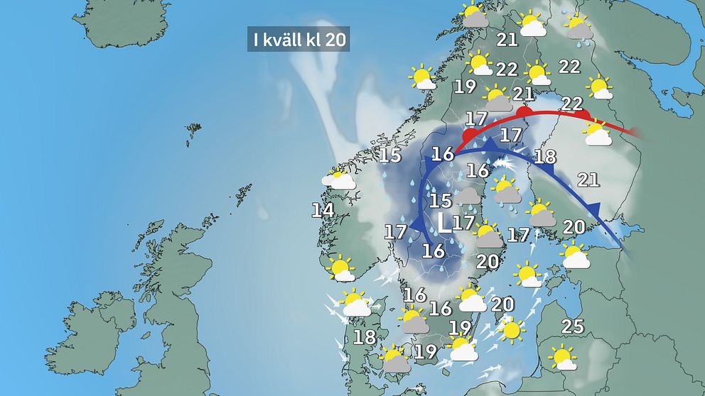 Kraftigt regn följt av högsommarvärme till helgen | SVT Nyheter