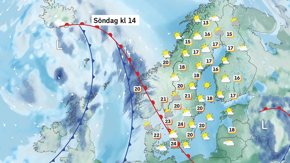 Tillfälligt stabilare under midsommardagen | SVT Nyheter