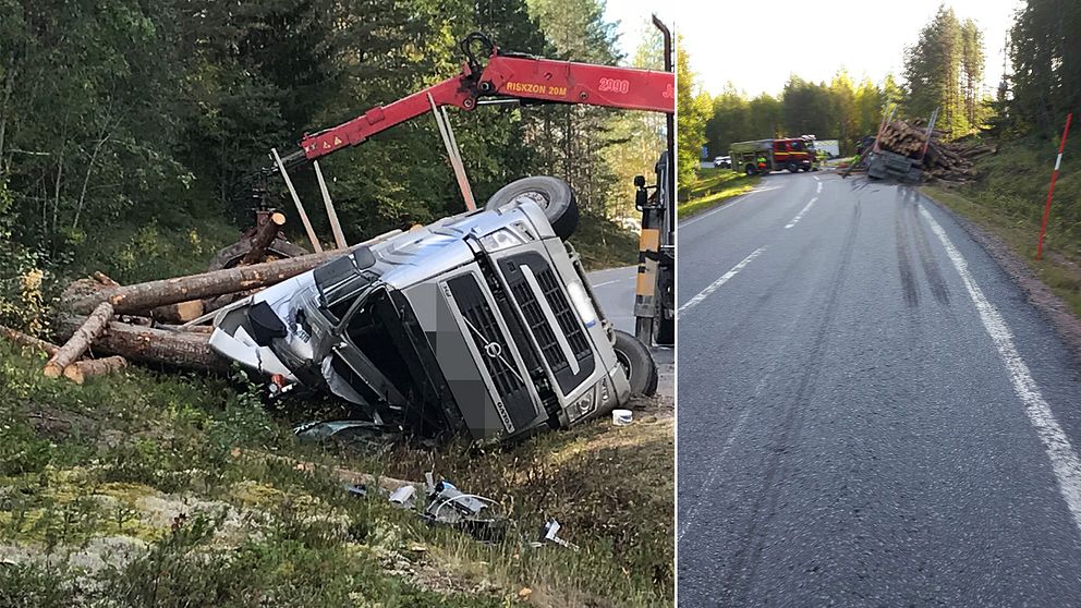 Lastbil i singelolycka på väg 320 | SVT Nyheter