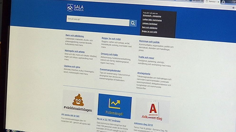 Sala kommuns hemsida åter uppe | SVT Nyheter