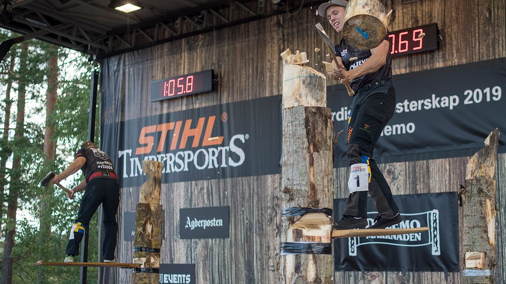 Ferry Svan ny nordisk mästare i timbersport | SVT Nyheter