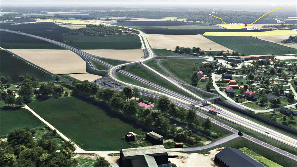 Karta: Så blir nya E22 mellan Lösen och Jämjö | SVT Nyheter