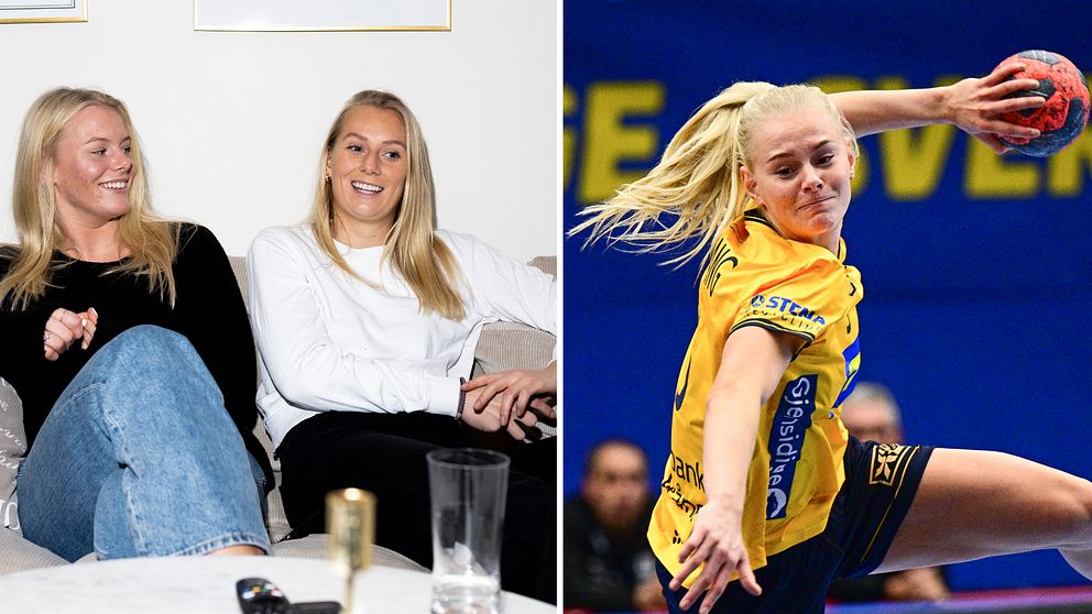 Handboll: Stina Blackstenius stöd till sin syster Nina Koppang | SVT Sport