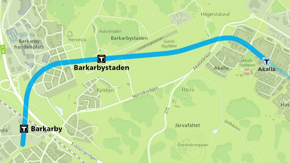 Bygget av Blå linjens nya slutstation Barkarby står still – kontraktet ...