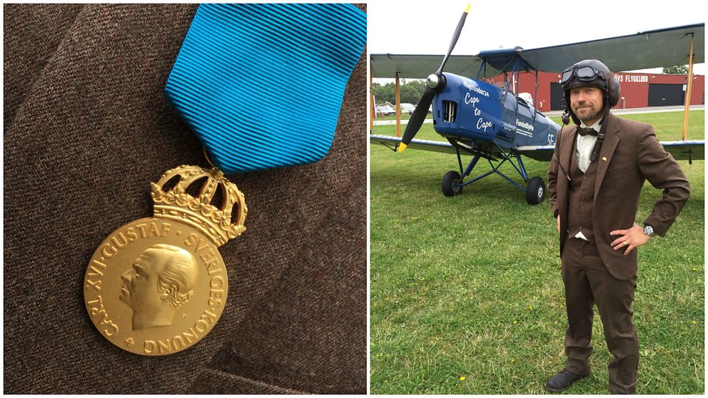 Nu får Sveriges ”Biggles” medalj av prinsen i London | SVT Nyheter