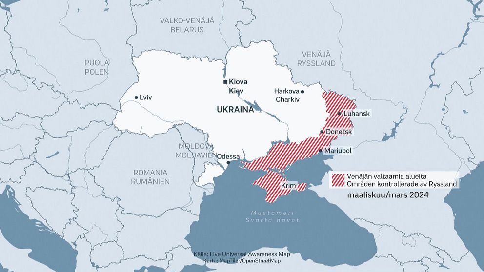 Rintamalinja lähes paikoillaan Ukrainassa – tässä sodan suuret ...