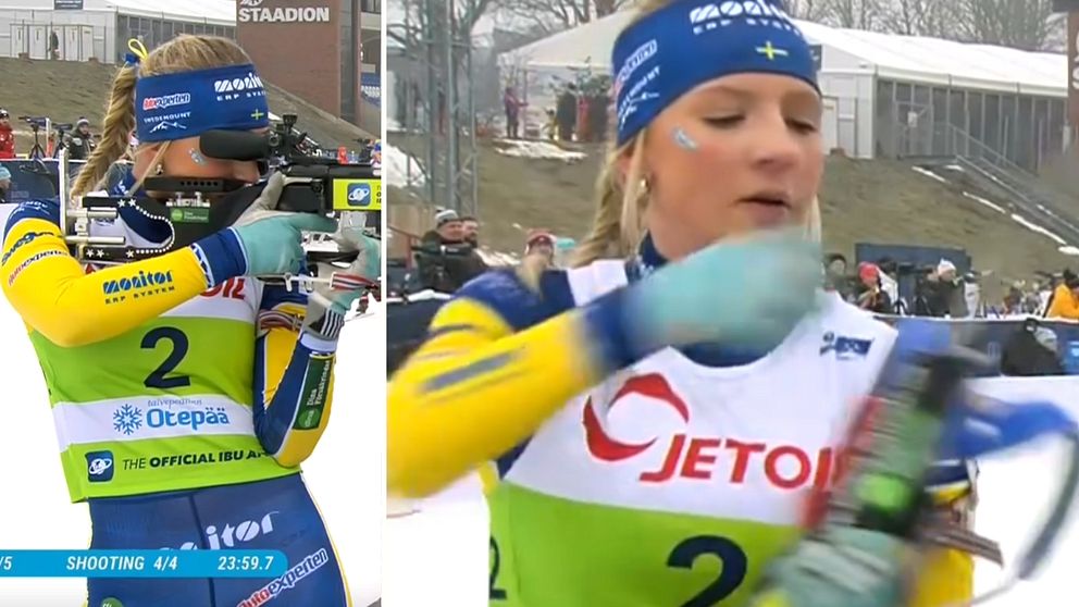 Skidskytte: Dubbla vurpor och trippla avslutande bom av Elsa Tänglander ...