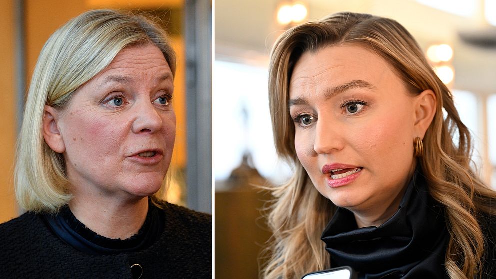 Magdalena Andersson och Ebba Busch i kärnkraftstjafs: ”Lögn!” | SVT Nyheter