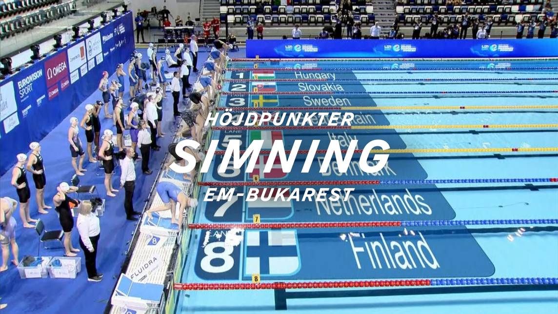 Simning: Höjdpunkter – Sim-EM från Bukarest: Sverige - 4x50M Frisim 9/ ...