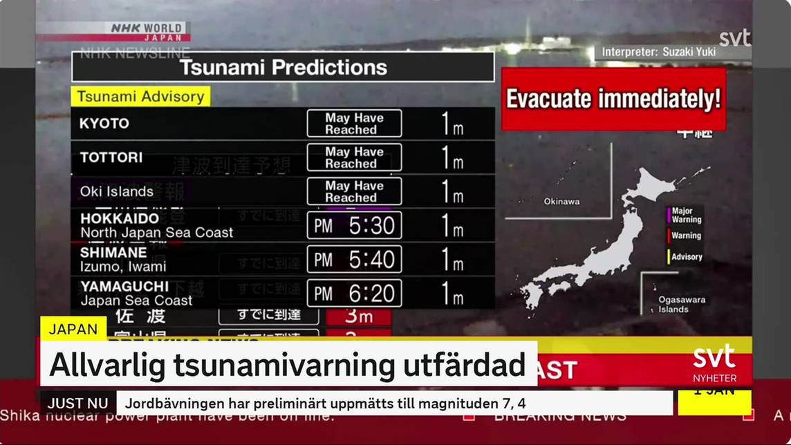 SVT Nyheter Direkt – Allvarlig tsunami-varning utfärdad i Japan | SVT Play
