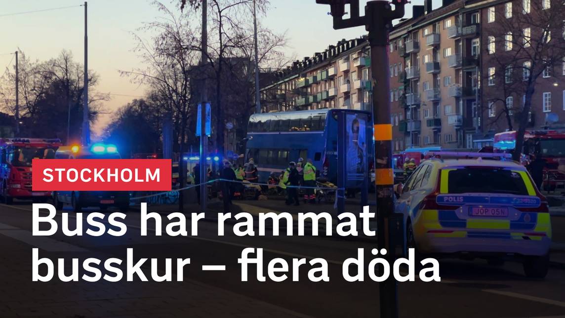 SVT Nyheter – Buss har rammat busskur på Östermalm i Stockholm – flera ...