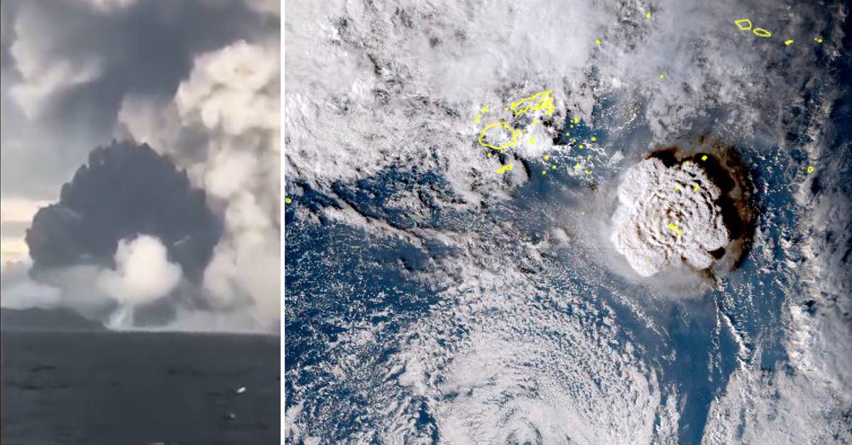 Vulkanutbrott och tsunami i södra Stilla havet | SVT Nyheter