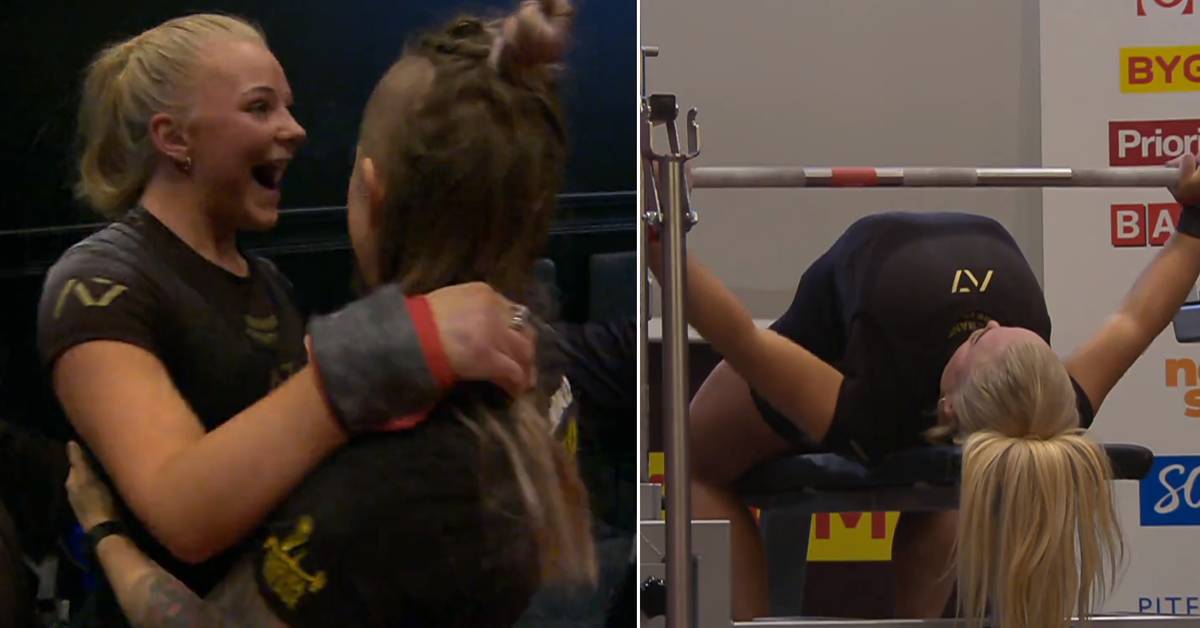 Alba Boström satte nytt nordiskt rekord i bänkpress | SVT Nyheter