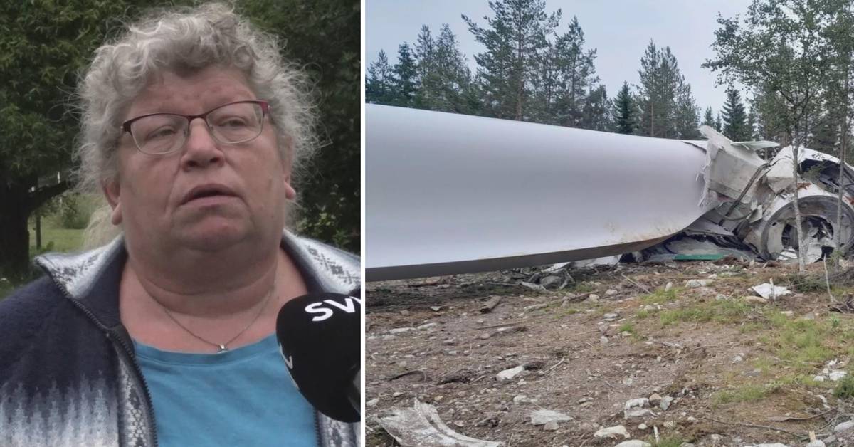 "Rags everywhere" - Birgitta one of the first in place after the wind ...
