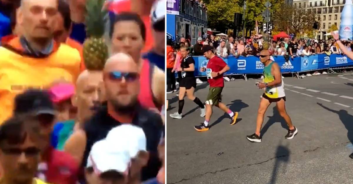 Moshe Lederfien sprang Berlin Marathon med en ananas (!) på huvudet ...