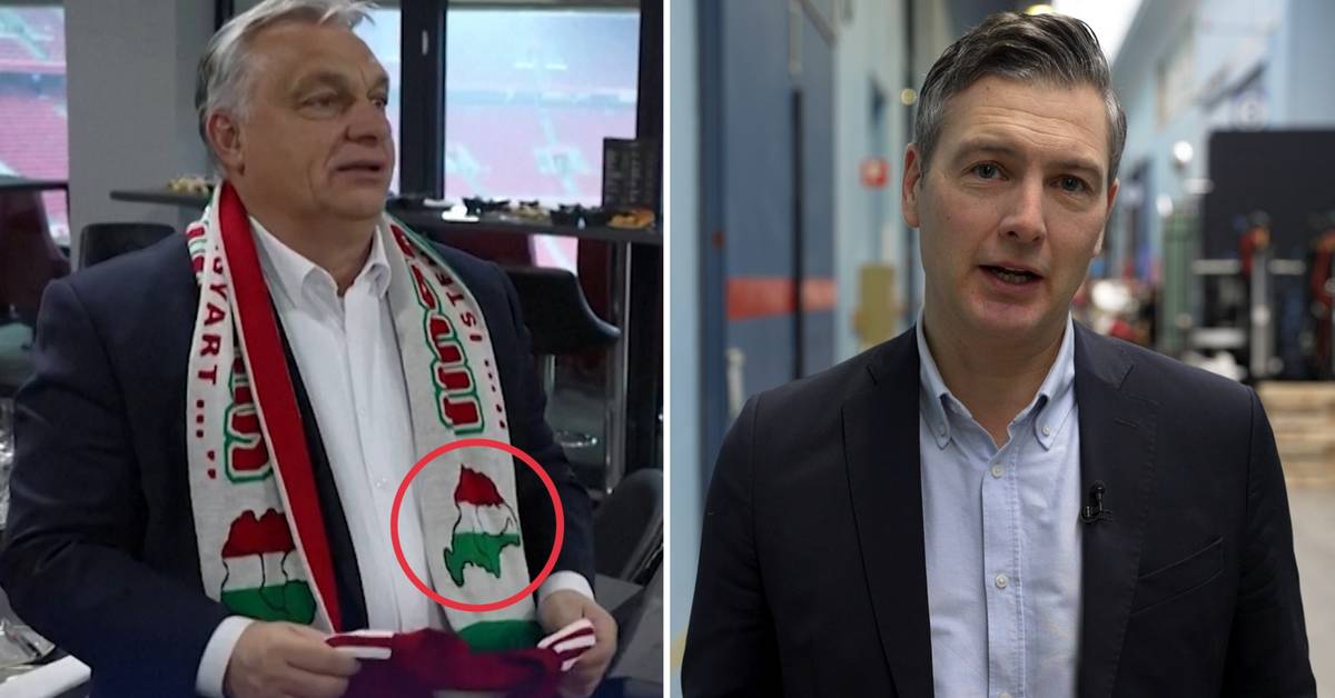 Här bär Orbán halsduken som väcker ilska | SVT Nyheter
