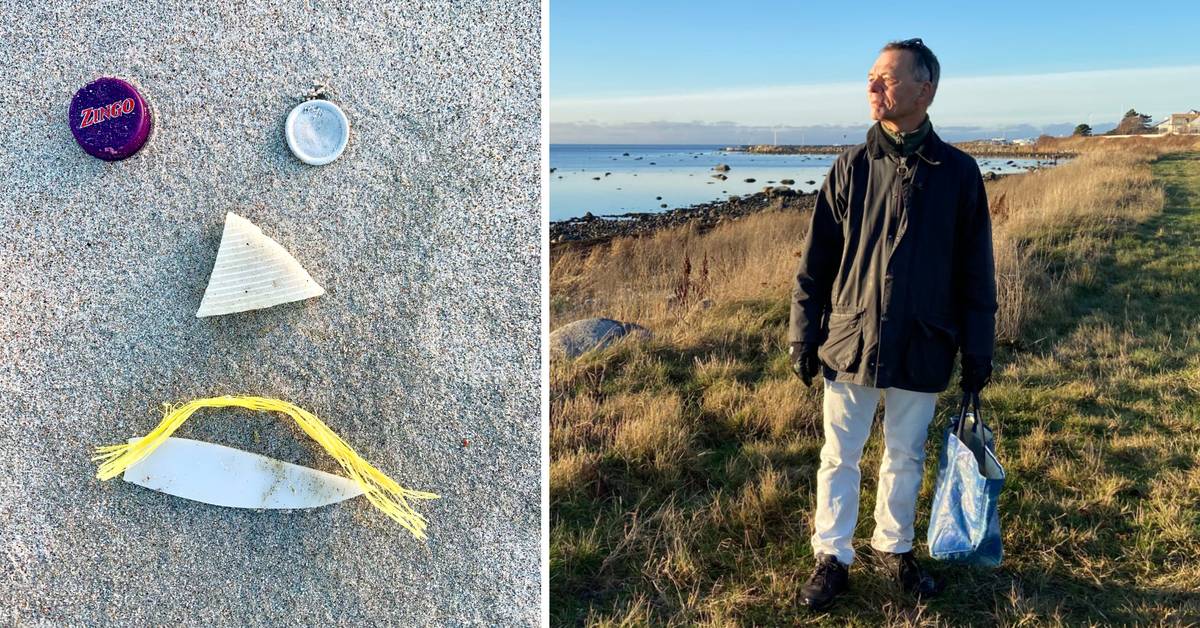 Ole plockar skräp på stranden – och gör konst | SVT Nyheter