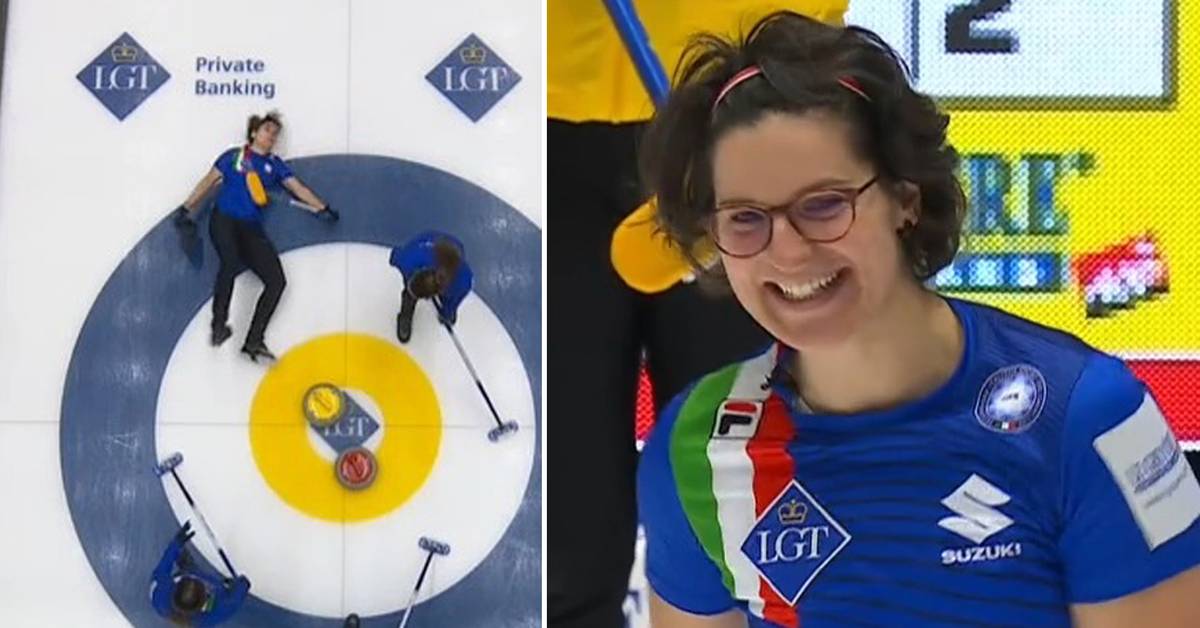 Italienskan Angela Romei ramlade mitt under curling-kvartsfinalen mot ...