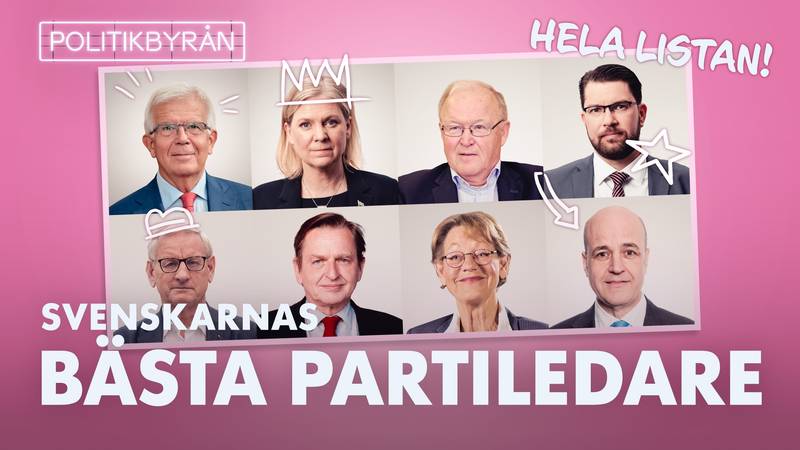 Politikbyrån – Svenskarnas bästa partiledare - hela listan! | SVT Play
