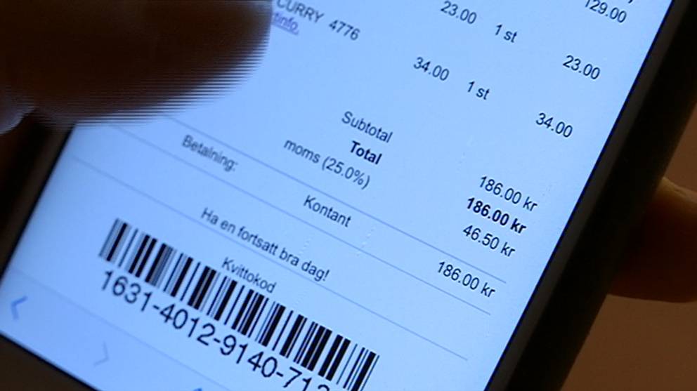 Snart kan du få kvittot i mobilen | SVT Nyheter