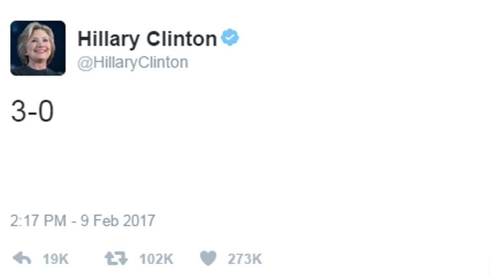 Hillary Clintons svar till Trump: 3-0 | SVT Nyheter