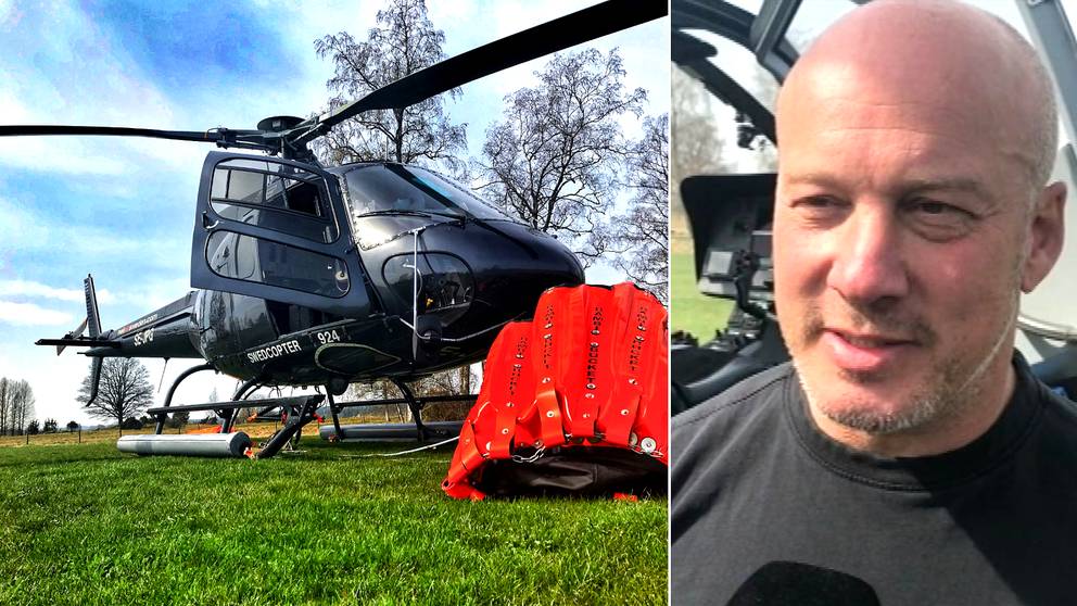 Helikopterpilot: ”Vi kör tills det är klart” | SVT Nyheter