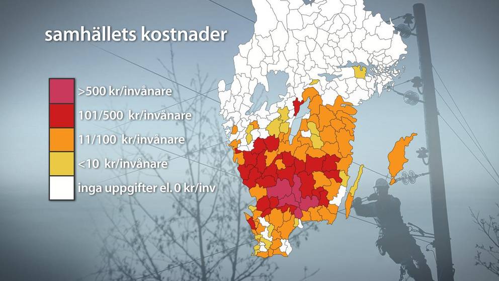 Stormen Gudrun i kartor | SVT Nyheter