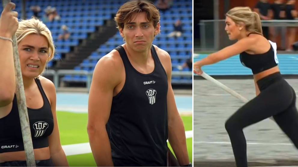 Här agerar Armand Duplantis hjälptränare för sin syster Johanna ...